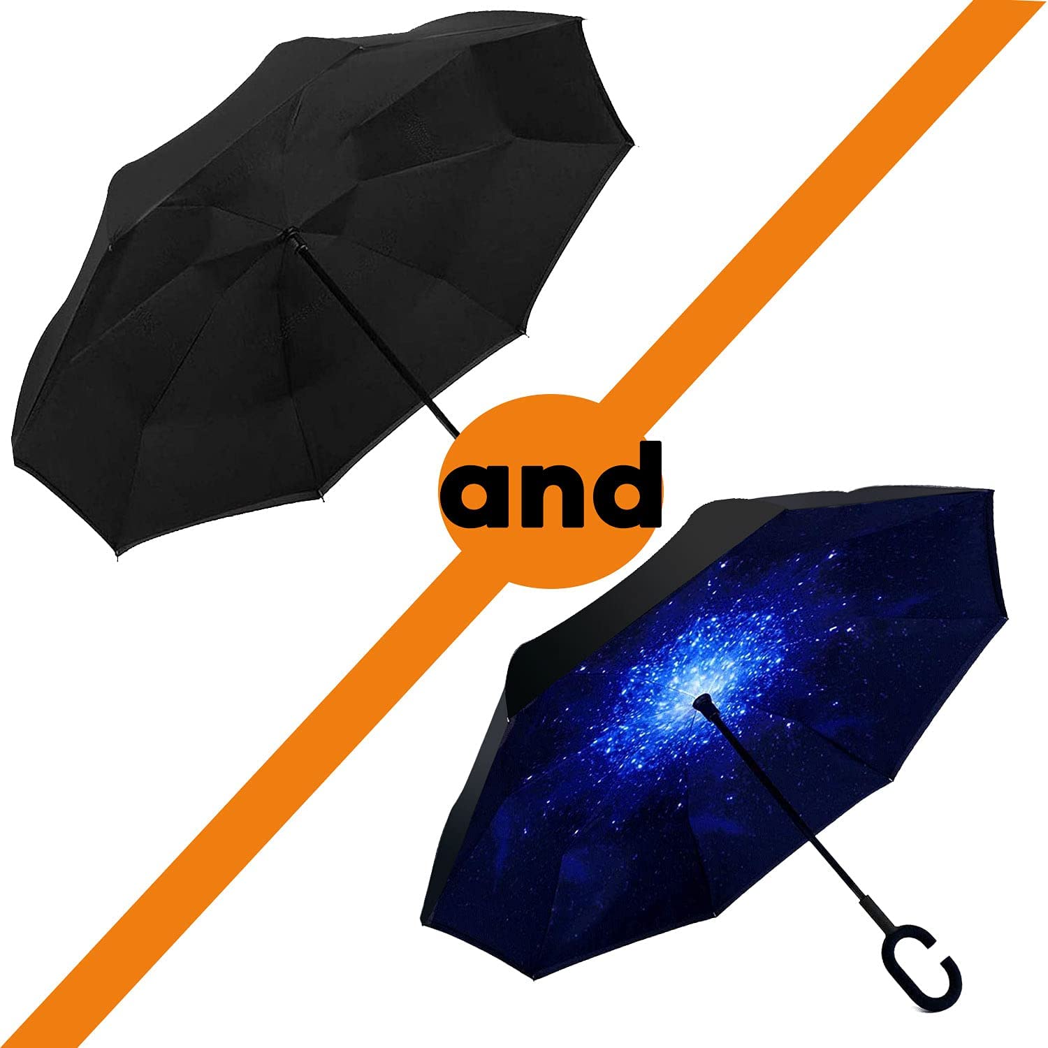 49/56 Inch Inverted Reverse Upside Down Umbrella, Extra Large Double ...