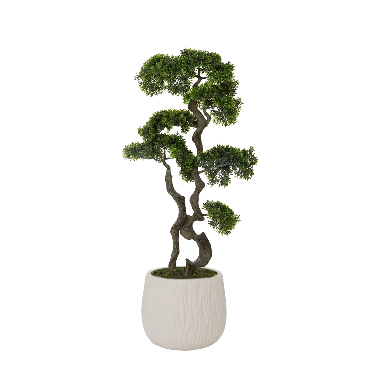 49.6'' Artificial Bonsai tree in a Shell designed fiberstone planter ...