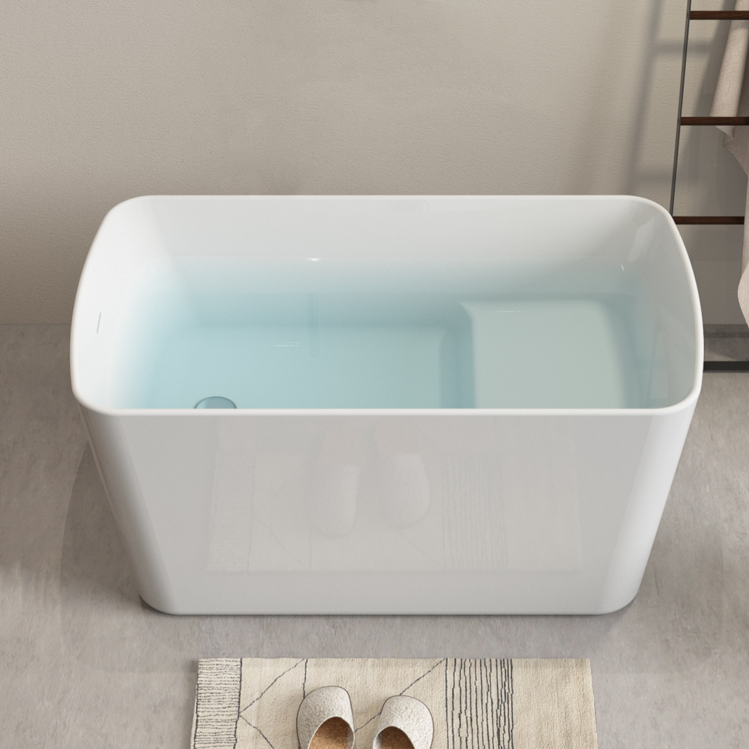 Fine Fixtures Tile-In White Fiberglass/Acrylic Soaking Bathtub with ...