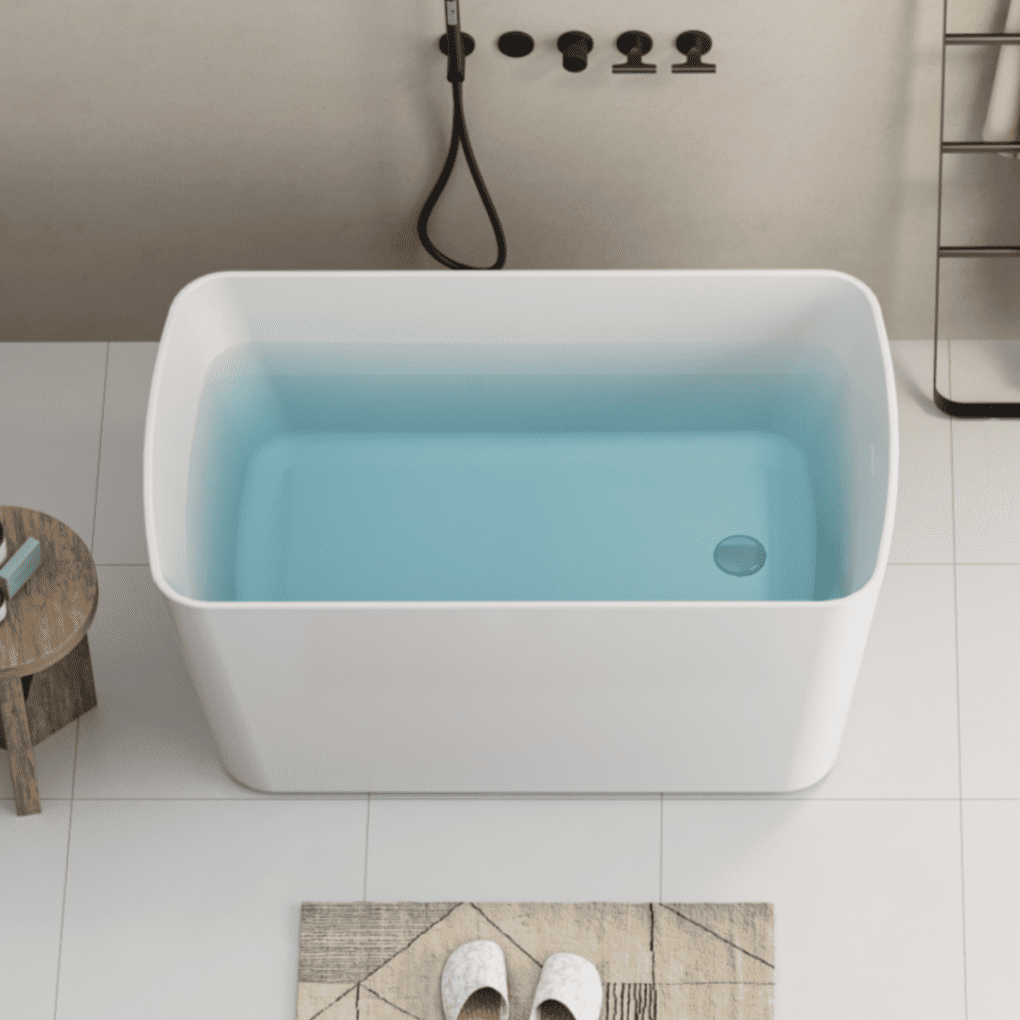 49'' Acrylic Freestanding Soaking Tub, Square Japanese-Style Hot Tub ...