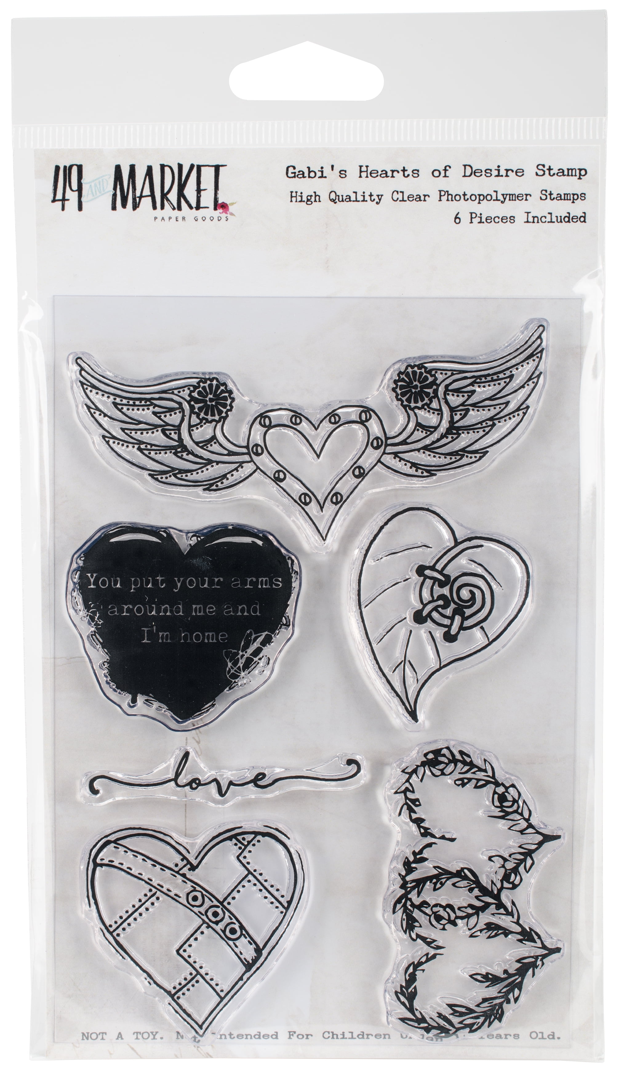 49 And Market Clear Stamps 4"X6"-Gabi's Hearts Of Desire - Walmart.com