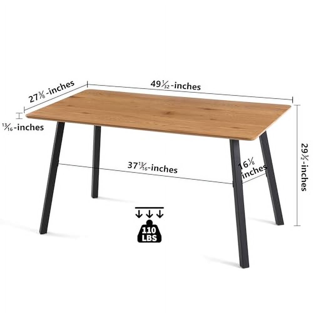 49" Dining Table for 2-4 People, Modern Faux Wood Kitchen Table MDF Oak ...
