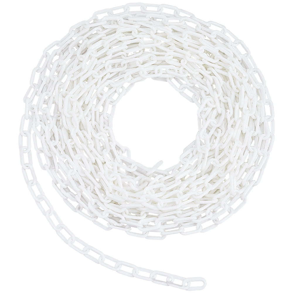 49 Foot White Plastic Safety Chain White Barrier Chains Large Long PVC ...