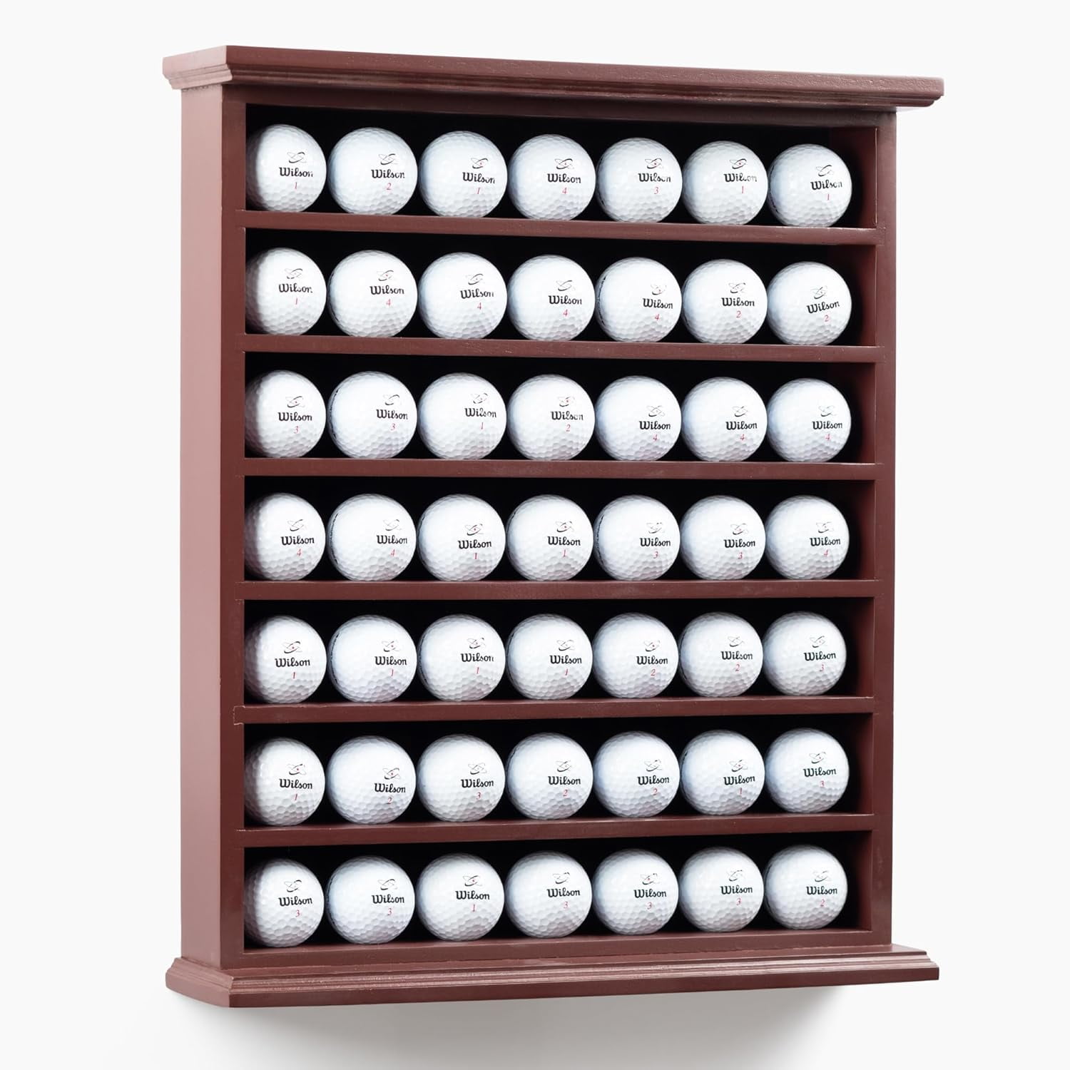 49 Golf Ball Display Case Cabinet Wall Rack Holder - No Door - Cherry ...