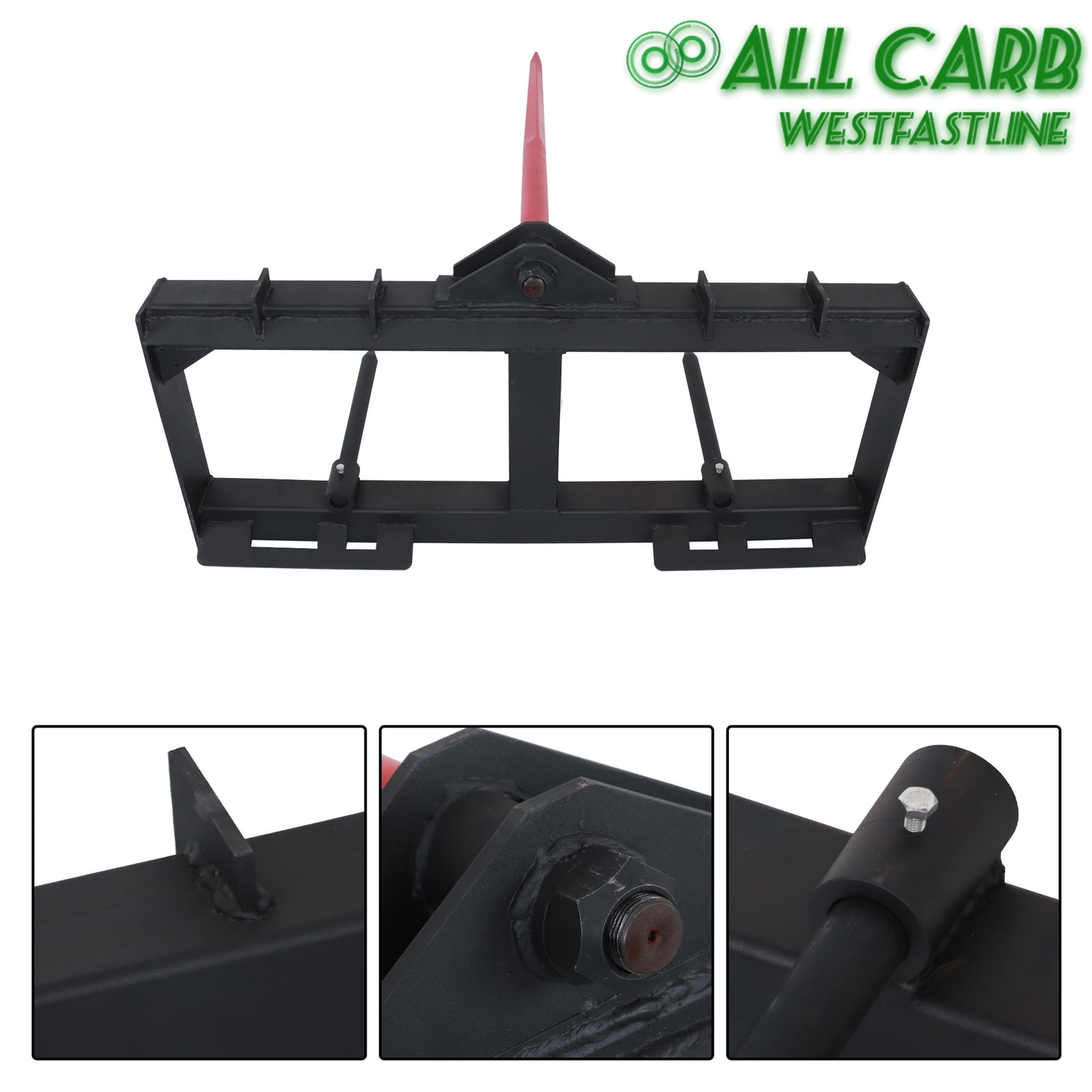 49" Hay Bale Spear Skid Heavy Duty Attach Steer Tractor Loader Quick ...