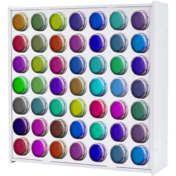 49-Hole Craft Paint Storage Organizer Hole Diameter 1.5inch White ...