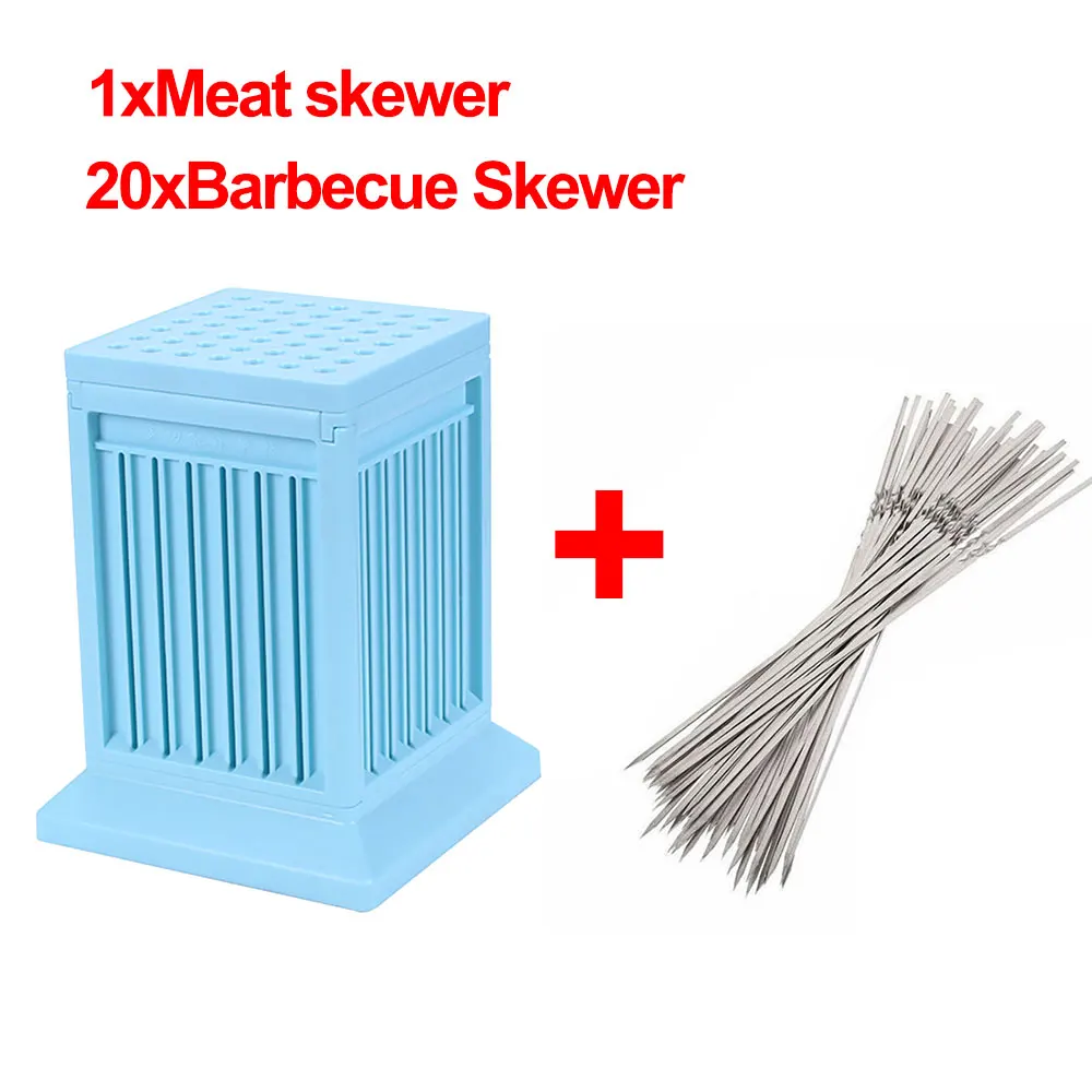49 Holes BBQ Meat Skewer Tool Box Kebab Maker Barbecue Fast Maker Meat ...