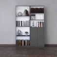 49-Inch Wide Matt Gray and White Particle Board 2 Piece Storage ...