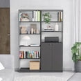 49 Inch Wide Multicolor Particle Board 2-Piece Storage Bookcase Set for ...