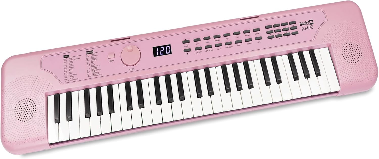 49 Key Keyboard Piano with Power Supply, Sheet Music Stand, Piano Note ...
