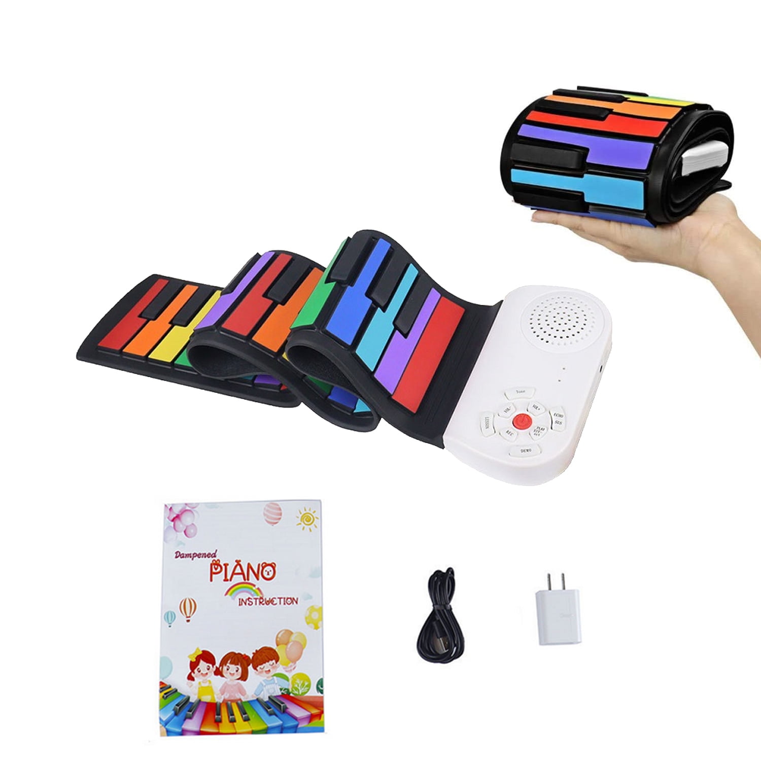 49 Key Roll Up Electronic Digital Music Piano, Rechargeable, Portable ...