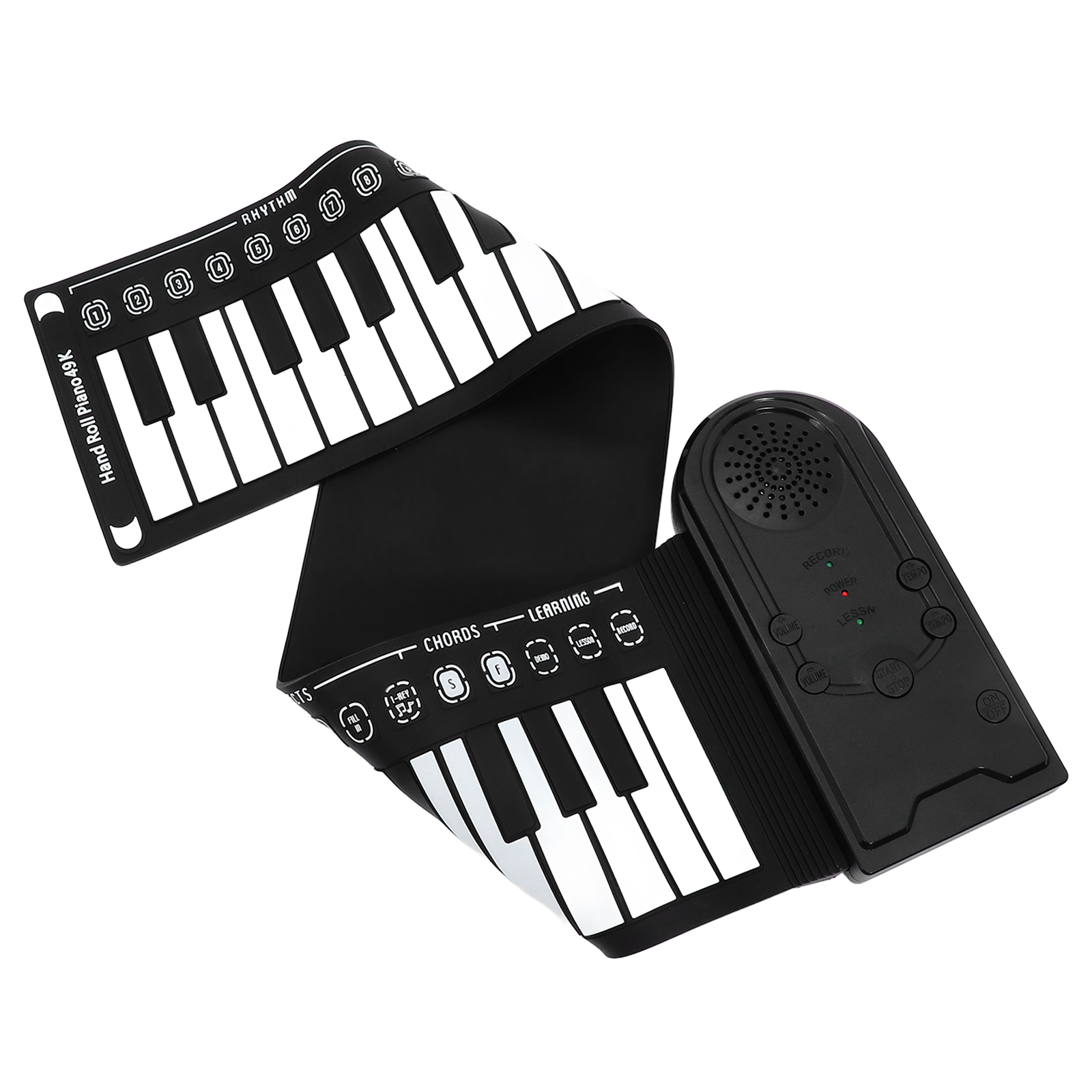 49 Keys Roll-up Keyboard Piano Silicone Foldable Electronic Digital with Speaker without Battery ...