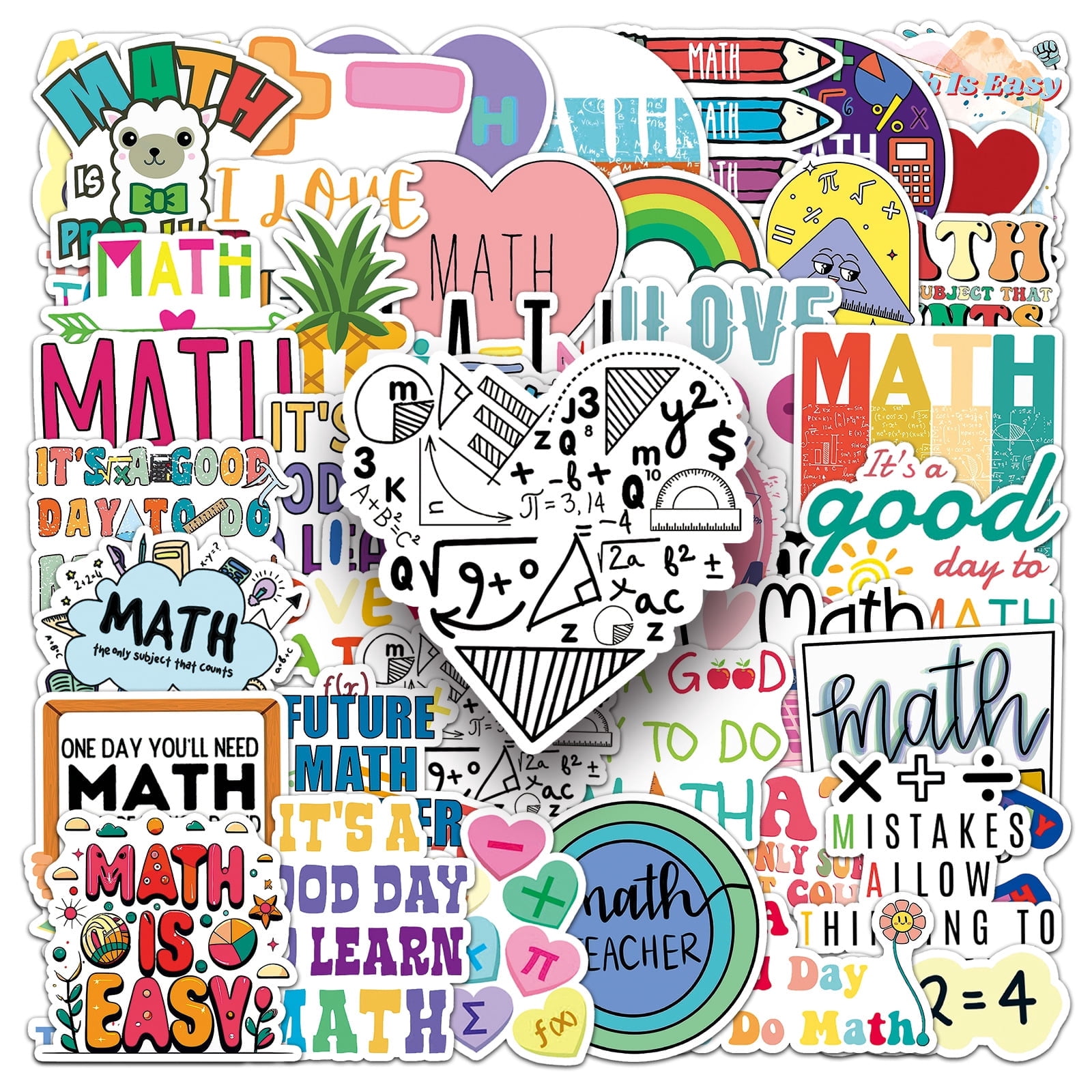 49 Math Stickers, STEM Vinyl Decals for Laptop, Water Bottle, Phone ...