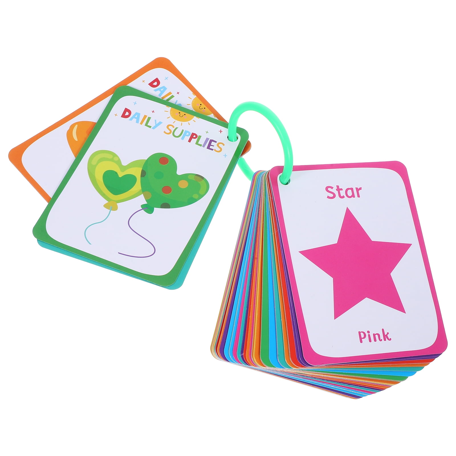 49 Pcs Early Education Cognitive Cards Shapes Flash Cards Cartoon ...