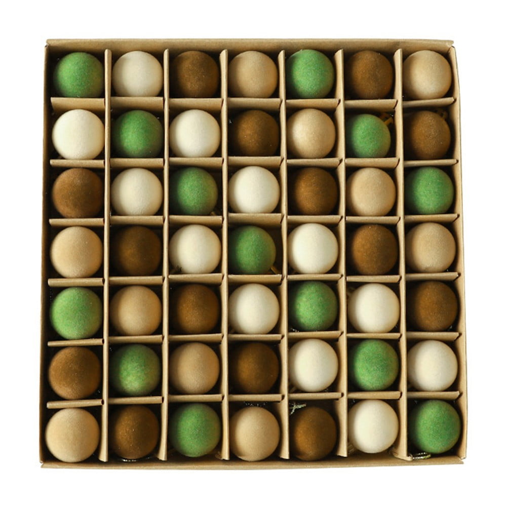 49 Pcs Mini Velvet Christmas Ball Ornaments Christmas Decorations ...