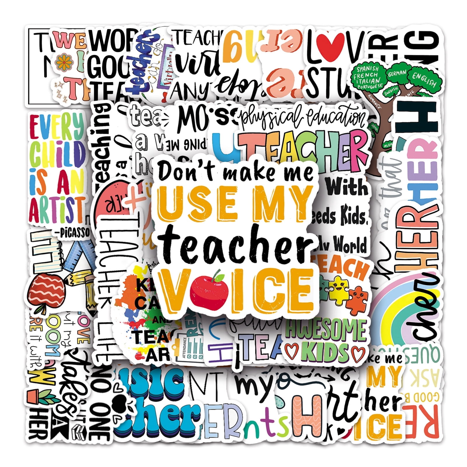 49 Teacher Stickers, Classroom Vinyl Decals for Laptop, Water Bottle ...