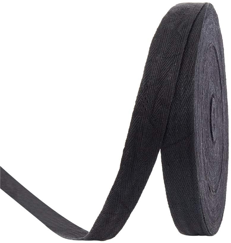 49 Yards 1" Black Cotton Webbing Tape Herringbone Twill Ribbon Tape for ...