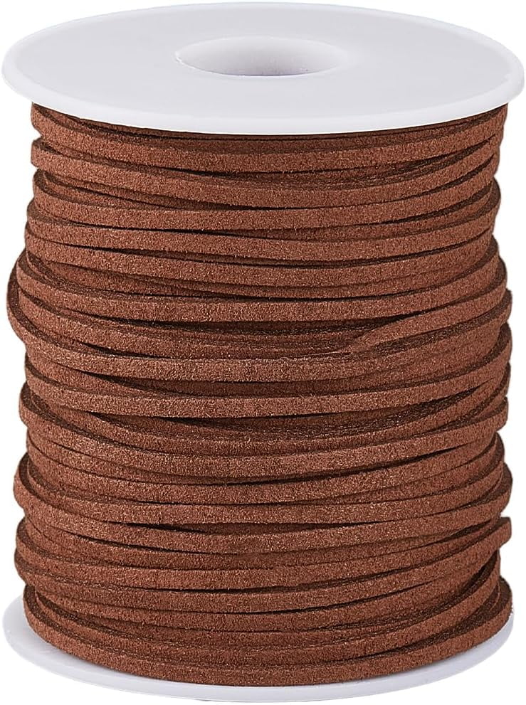 49 Yards/45M Brown Suede Cord Imitation Leather Cord 3mm Coconut Brown ...