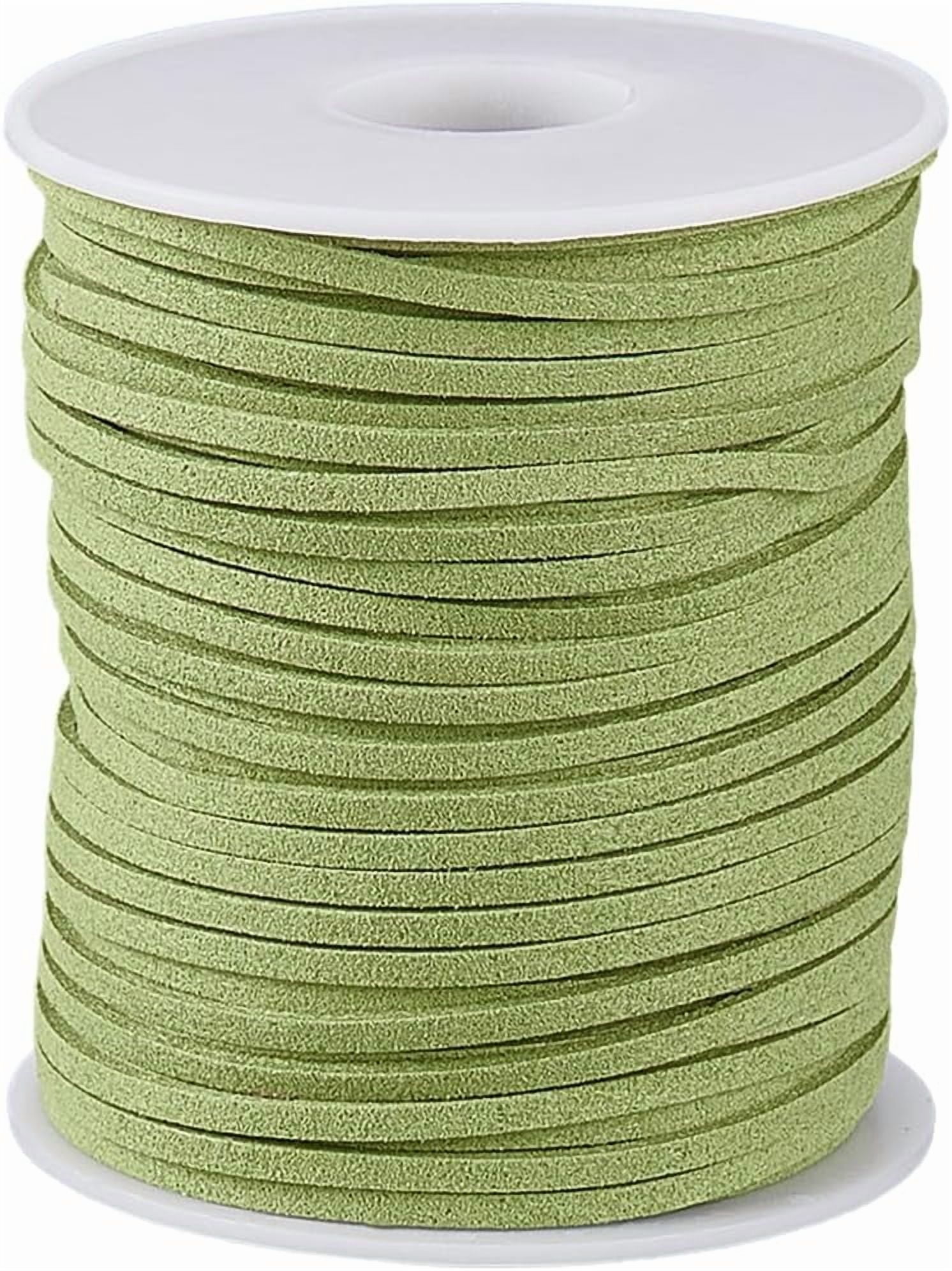 49 Yards/45M Green Flat Suede Cord Leather Rope 3mm PU Thin Beading ...