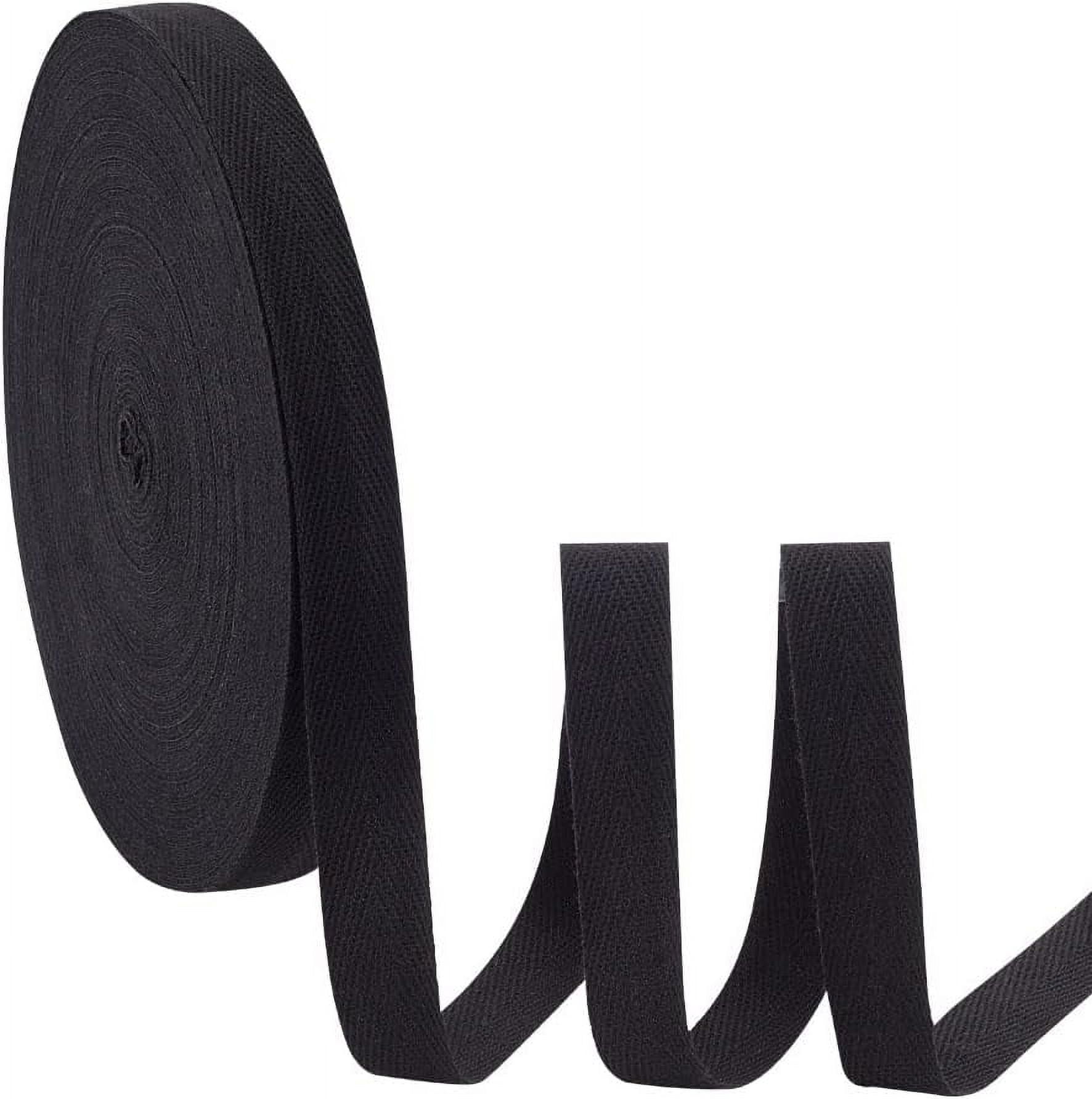 49 Yards/Roll Cotton Tape Ribbons 0.75 Inch Wide Black Herringbone ...
