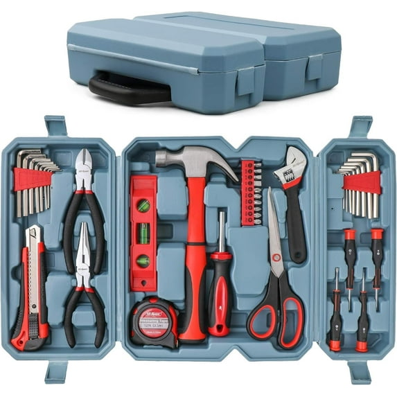 49 count Complete Tool Kit Set in a Portable Toolbox Case. Essential ...