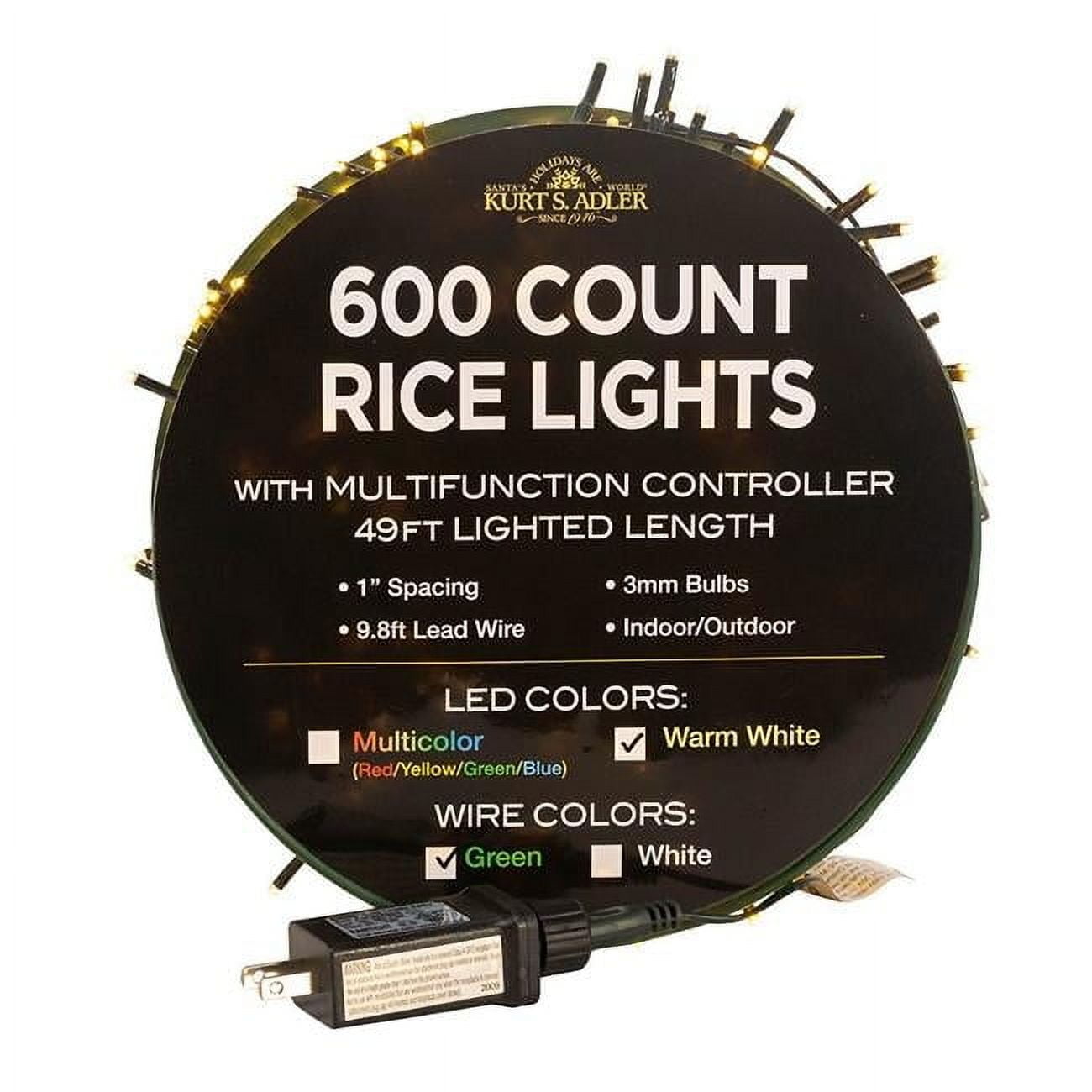 49 ft. 600-Light LED Rice Light Set, Warm White - Walmart.com