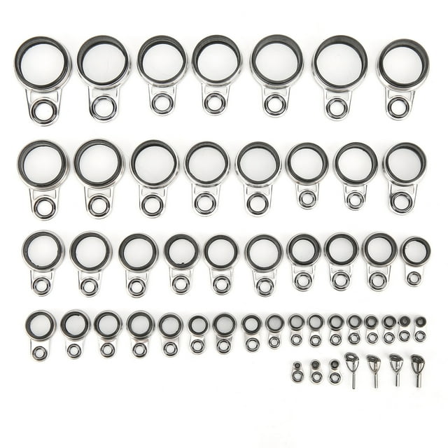 49 in 1 Set Universal Rock Casting Tackle Fishing Rod Guides Line Rings ...