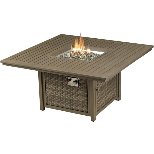 49 in. Paris Square Aluminum Fire Table with Burner - Walmart.com