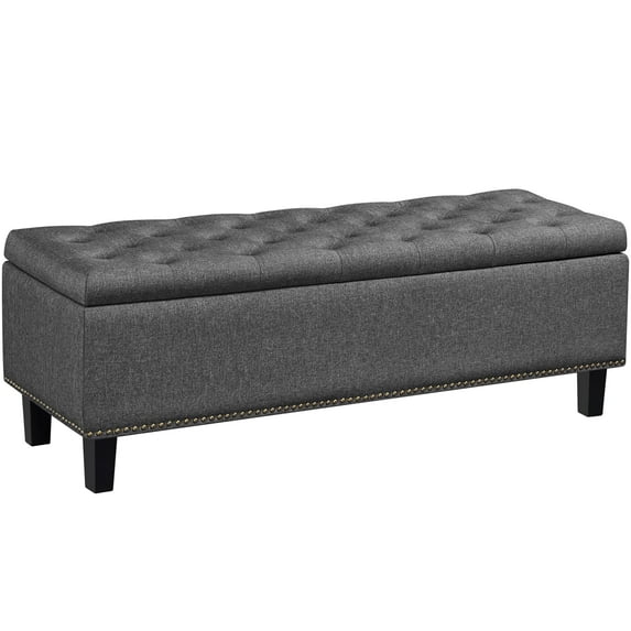 49-inch Entryway Ottoman Bench with Storage, Multipurpose Foot Rest ...