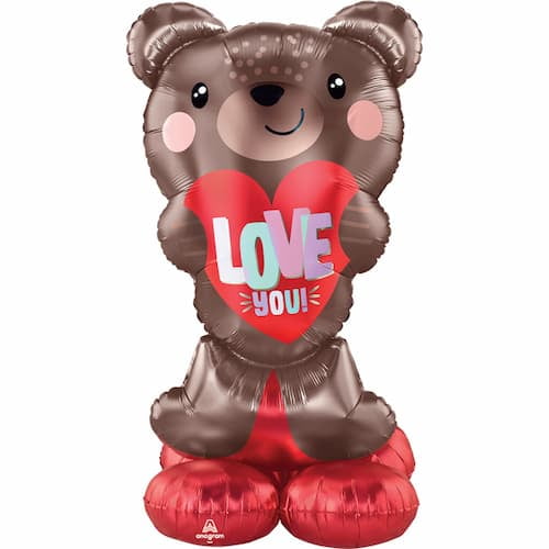 49 inch Satin Brown Love Bear Airloonz Foil Mylar Balloon - Party ...