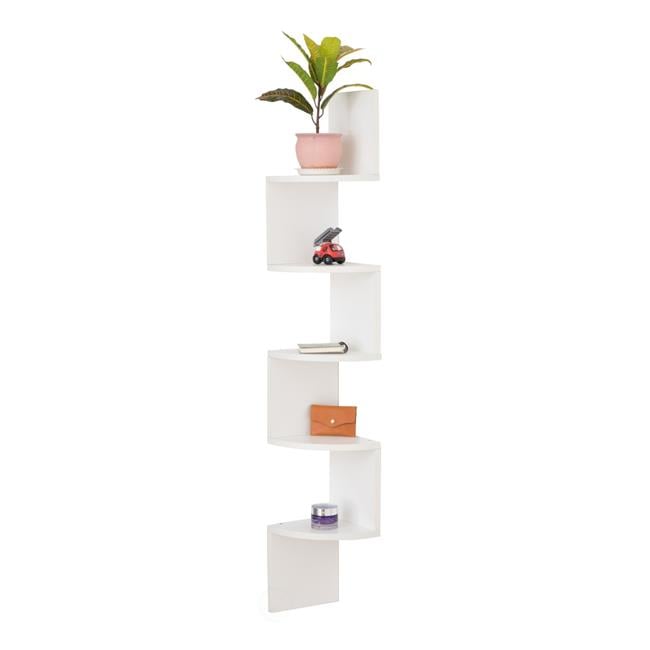 49 x 7.75 x 7.75 in. 5 Tier Wall Mount Corner Shelf, White - Walmart.com