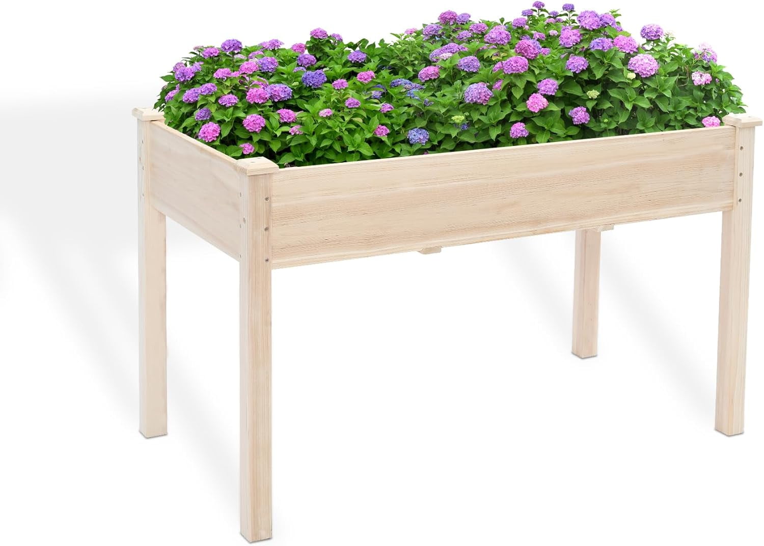 49"x24"x30" Long Raised Garden Bed Outdoor, Wood Outdoor Planter Box ...