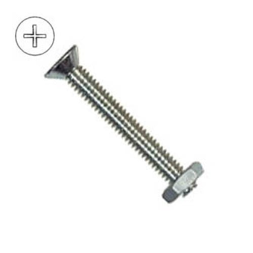 490475 - SCREW METAL 8-32X2IN PHILIPS FLAT HEAD W/HEX NUTS SET OF 6 ...
