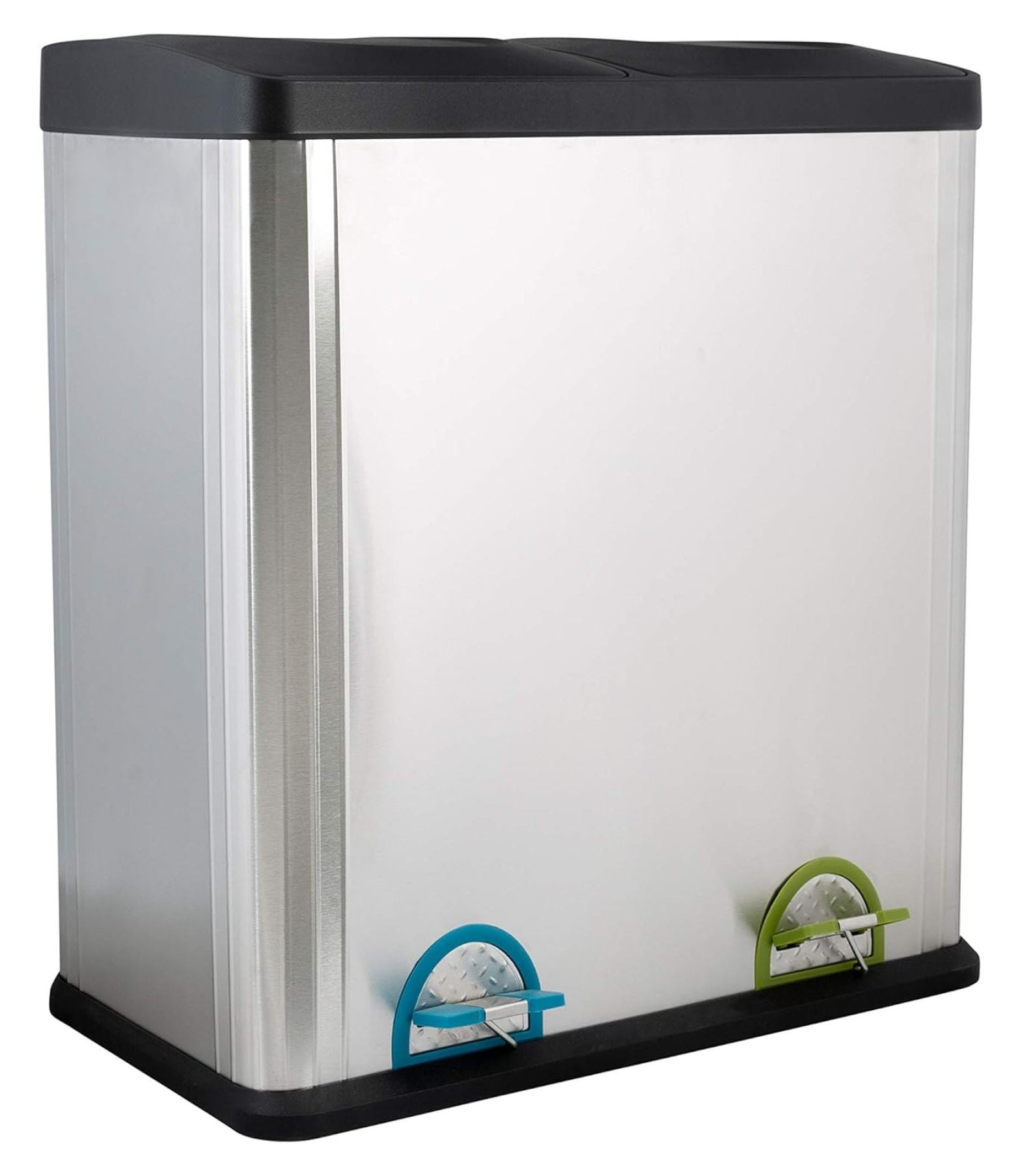 4904W-1 Dual Compartment Step-On Recycling Bin Trash Can, 16-Gallon ...