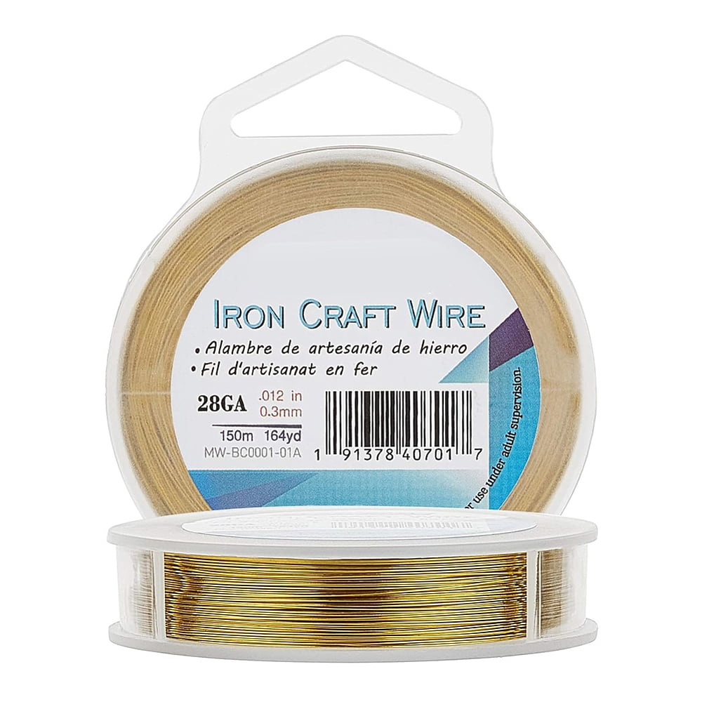 490FT 28 Gauge Resistant Golden Iron Crafting Wire for Jewelry Beading ...