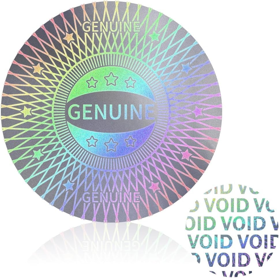 490Pcs/10 Sheets Hologram Tamper Evident Labels 0.8 inch Genuine ...