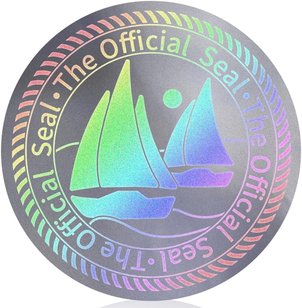 490pcs Tamper Evident Labels Sailboat Holographic Security Seal Sticker ...