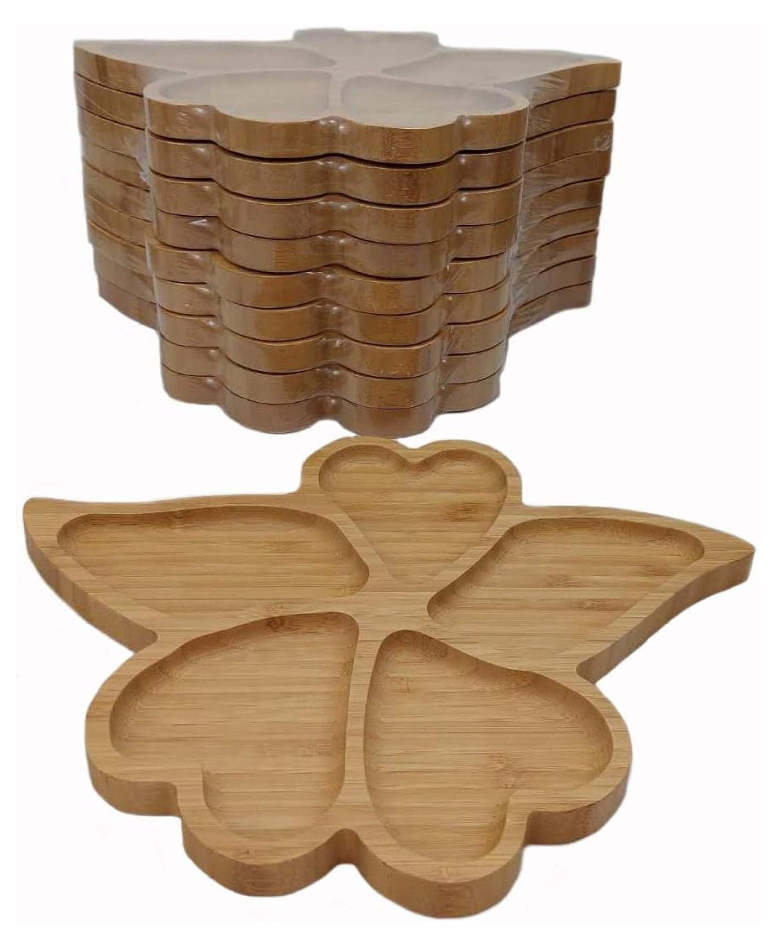 4917, Romantic Heart Shaped Platter Leave Design Wedding Bamboo Fruit ...