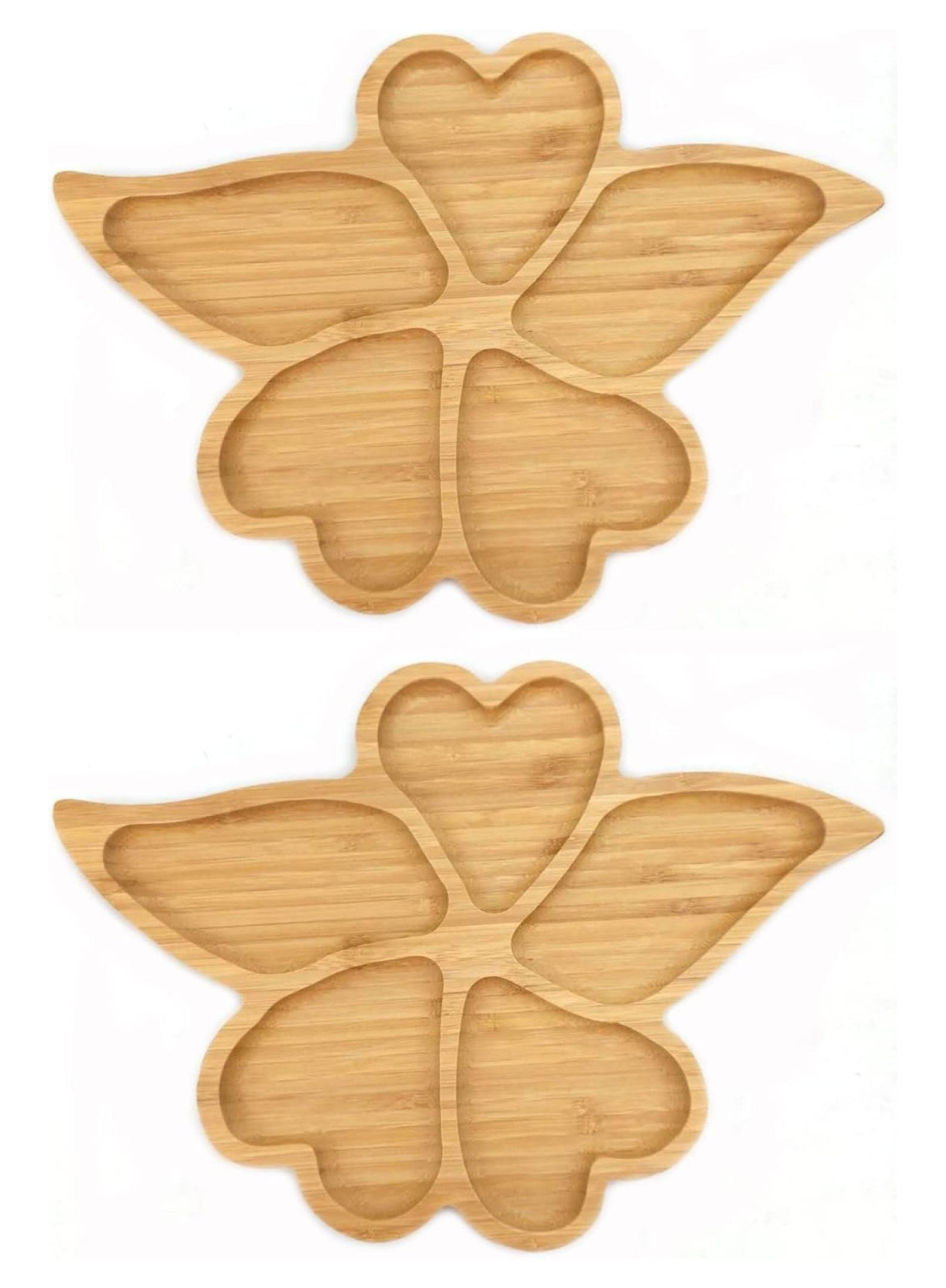 4917, Romantic Heart Shaped Platter Leave Design Wedding Bamboo Fruit ...