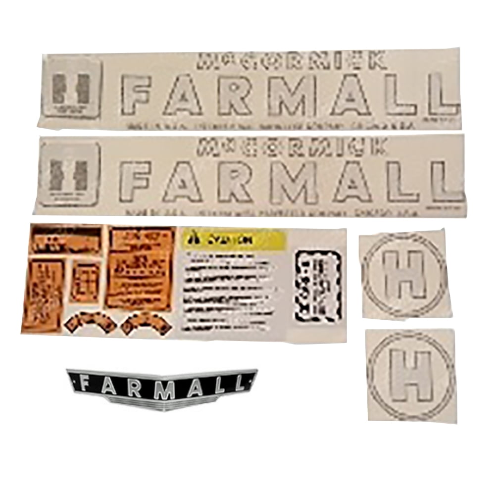 49404D Fits FARMALL H Decal Set w/ Hood Emblem Fits IH Fits FARMALL H ...