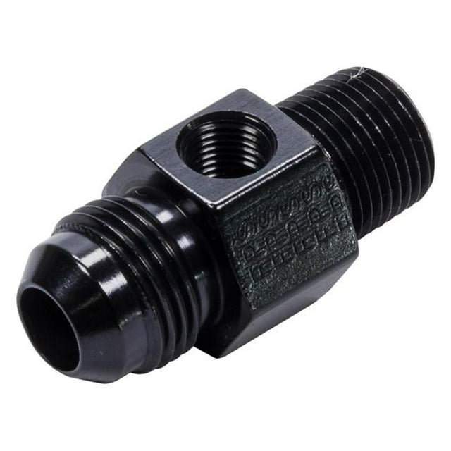 495004-BL -8 AN x 0.37 in. MPT Inline Gauge Adapter Fitting - Black ...