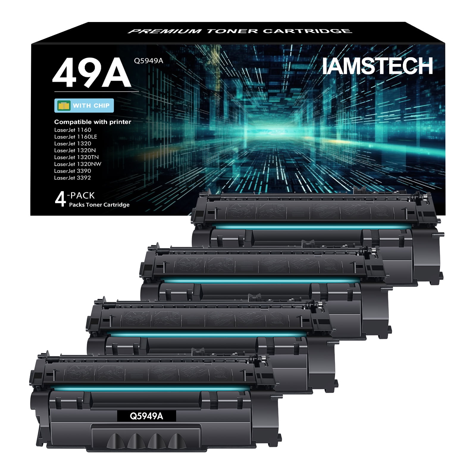 49A Q5949A High Yield Toner Cartridges 4 Balck for HP 49A Q5949A 53A ...