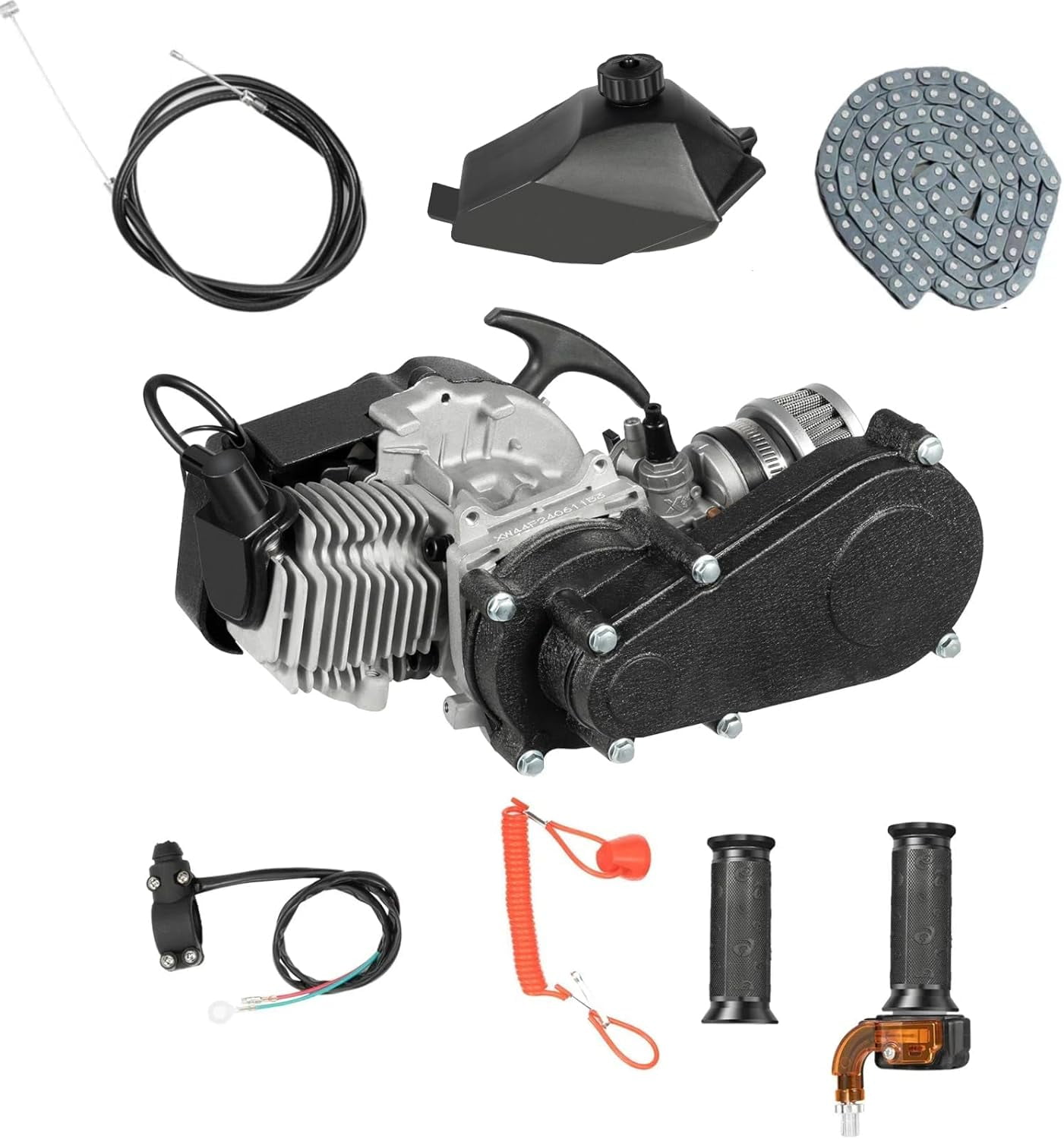 49CC 2 Stroke Engine Motor Kit Engine Kit T8F Chain Pull Start Mini ...