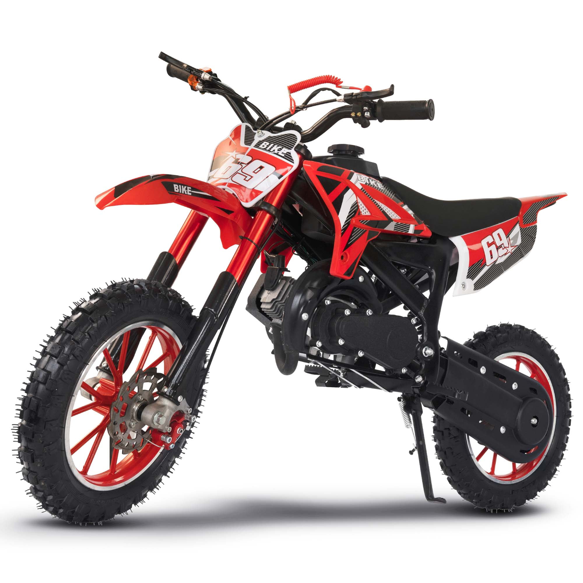 49CC 2-Stroke Gas Kids Dirt Bike, Dual Suspension Gas Powered Off Road ...