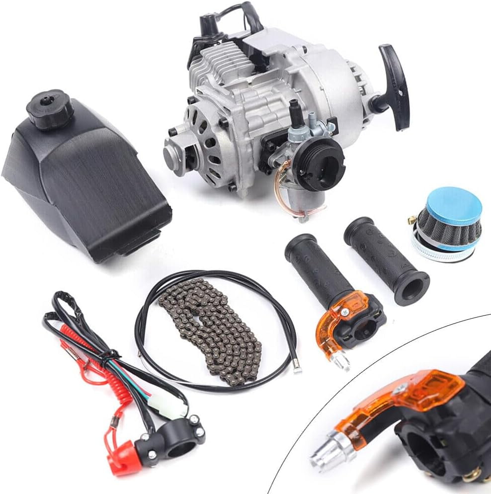 49CC 2-Stroke Mini Motorcycle Engine, Pull Start Engine Motor Kit For Mini Pocket Dirt Bike ...