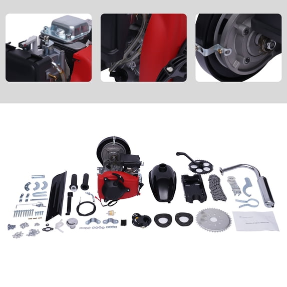 49CC 4-Stroke Motorized Bicycle Kit Gas Petrol Bike Engine Single ...
