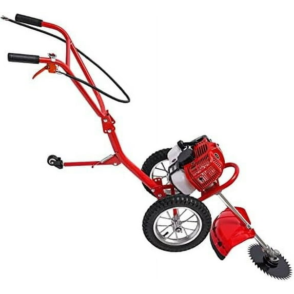 49CC Gas Walk Behind Brush Cutter 2-Stroke Push Brush Cutter with ...