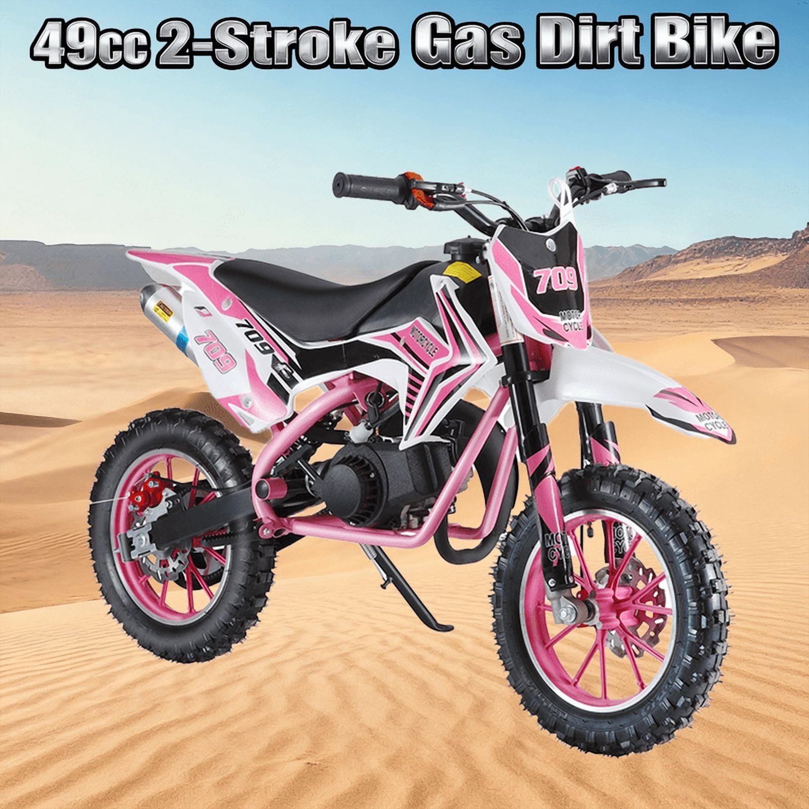 49CC Kids Dirt Bike, 2-Stroke Gas Powered Off Road Dirt Bike for Kids 8 ...