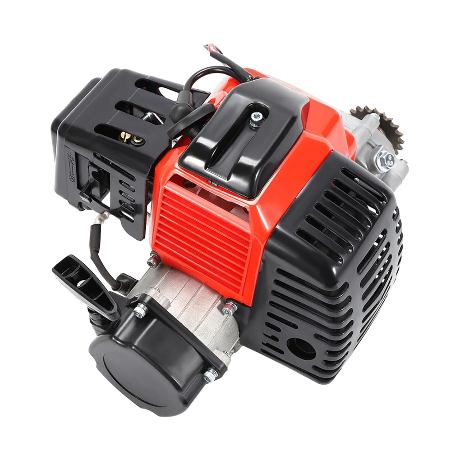 49CC Two Stroke Engine Motor, Single Cylinder Air Cooled Replacement Motor Engine Kit, Hand Pull ...