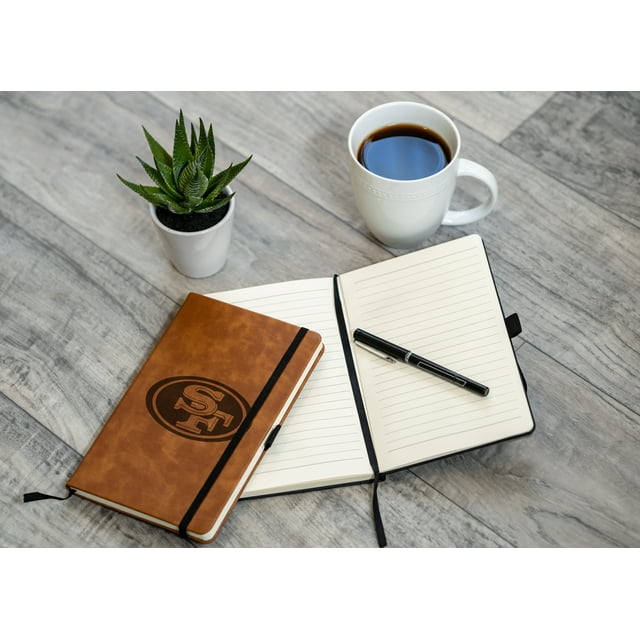 49ERS Laser Engraved Brown Notepad With Elastic Band - Generic ...